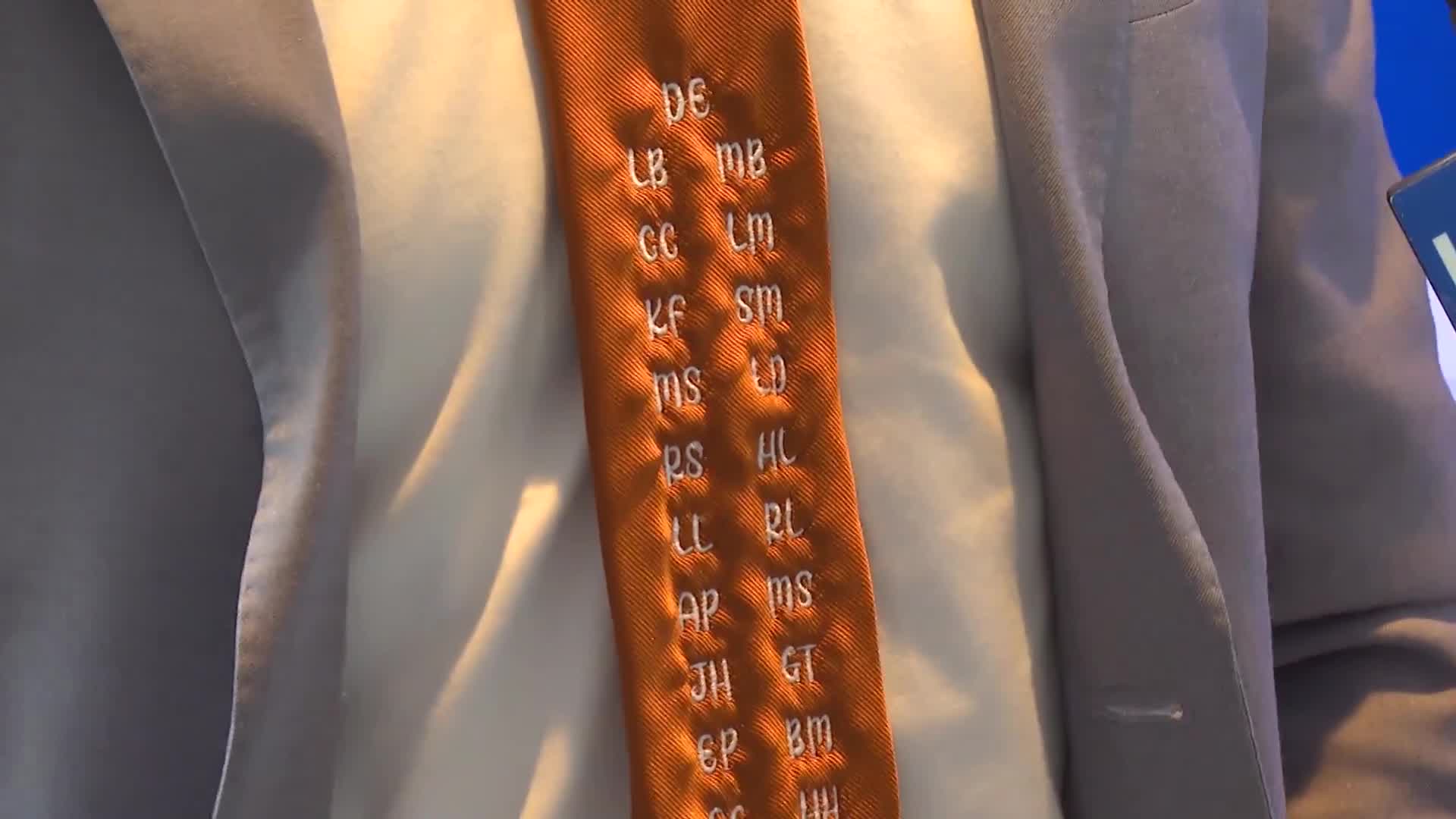 Michael Taaffe honors those who died at Camp Mystic with special tie at ...