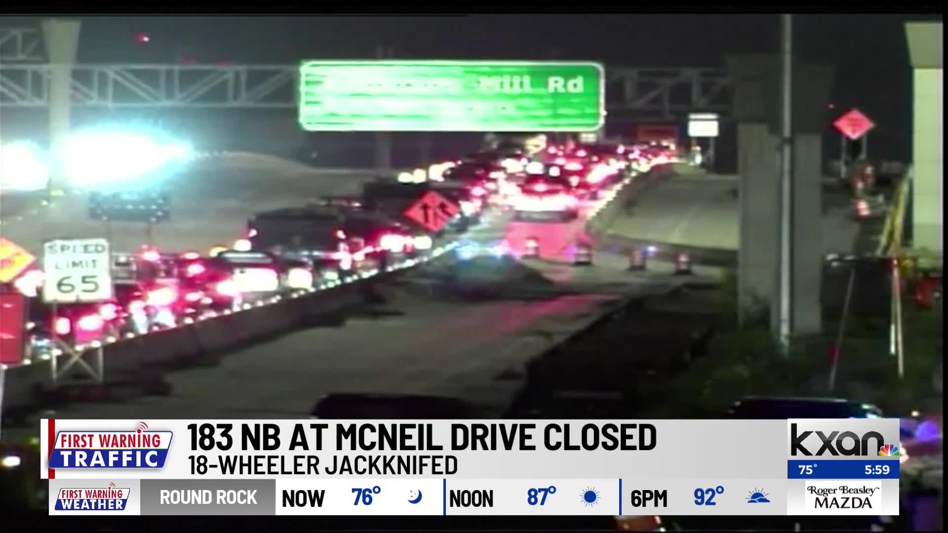 18-wheeler crash shuts down part of US-183 – KXAN Austin