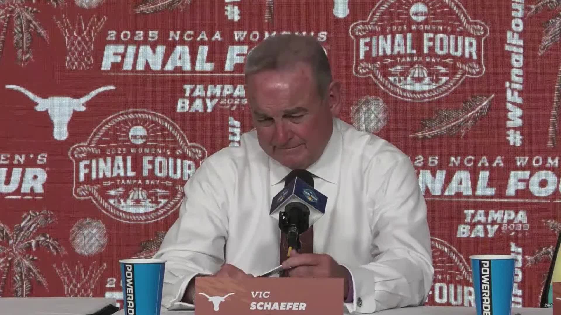 Vic Schaefer following Texas’ loss in the Final Four to South Carolina ...