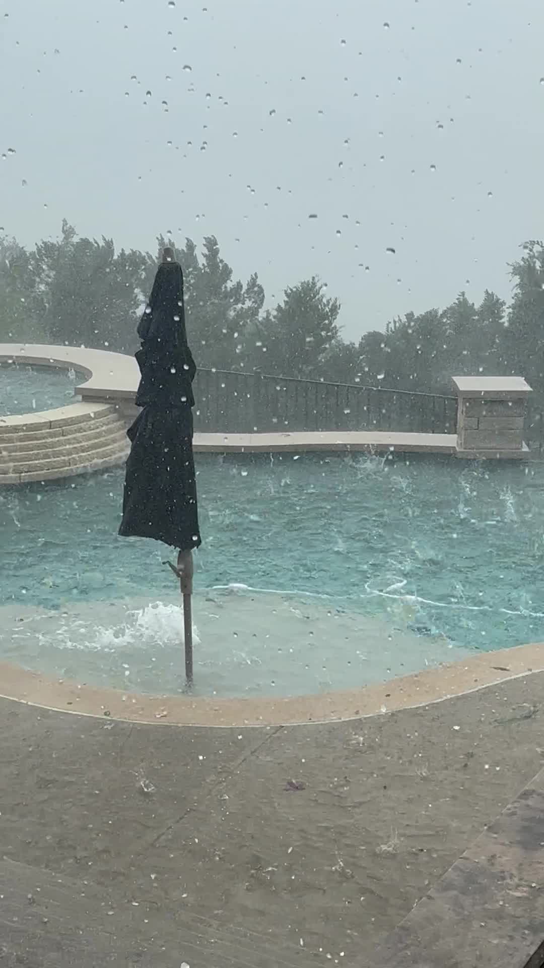 Hail dropping into pool in Leander – KXAN Austin