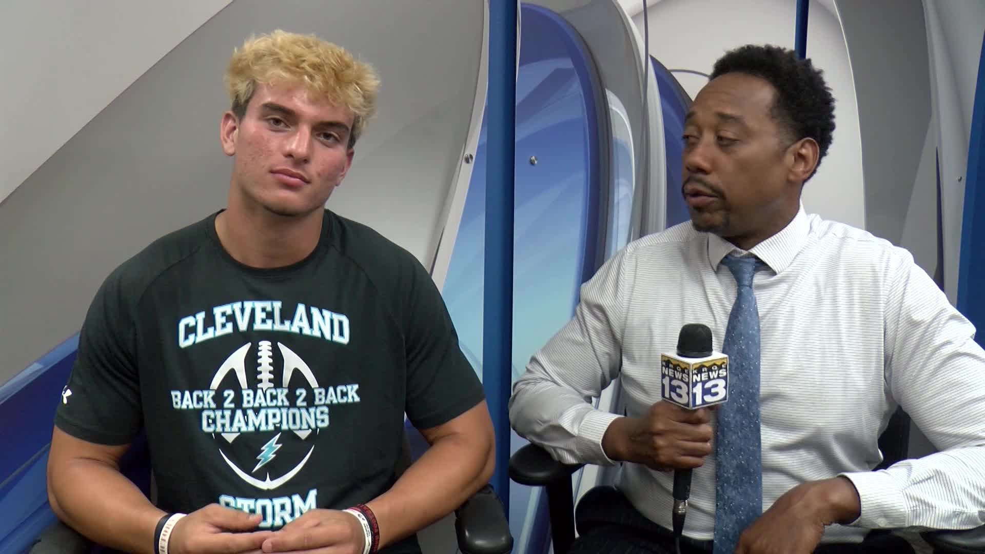 Cleveland Storm LB Strat Shufelt is in Van Tate’s Sports Office – KRQE ...