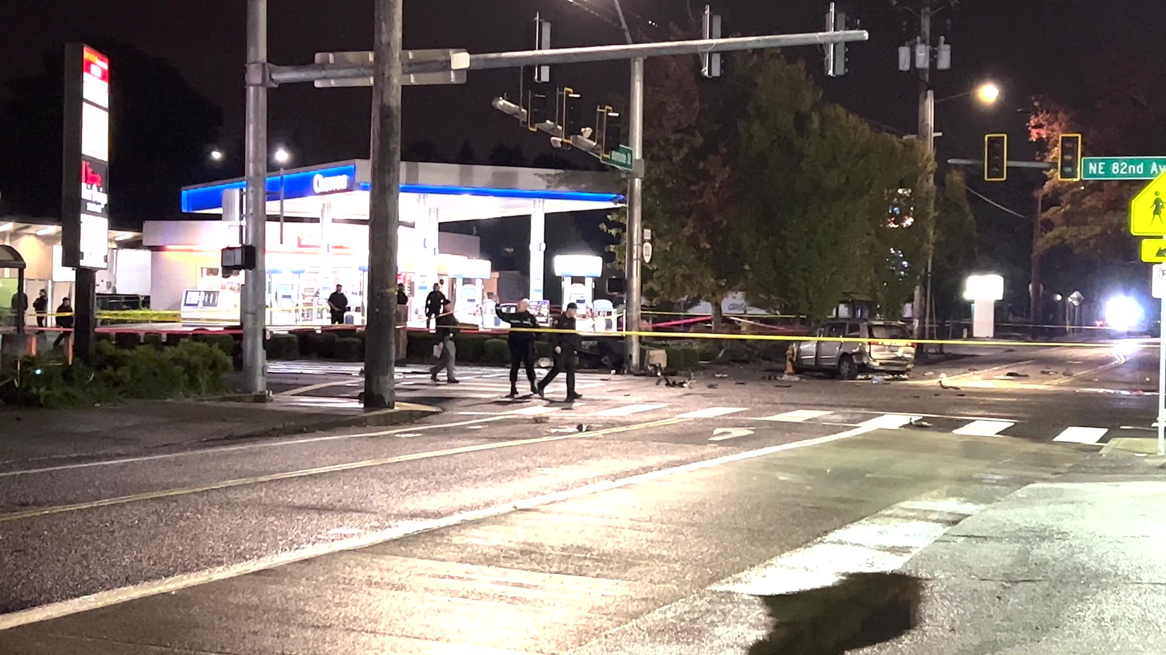 Pedestrian dead, van driver critically injured in utility pole crash ...