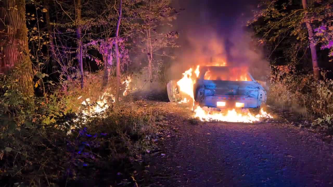 Corbett Fire responded to a vehicle fire on the Sandy River Delta on ...