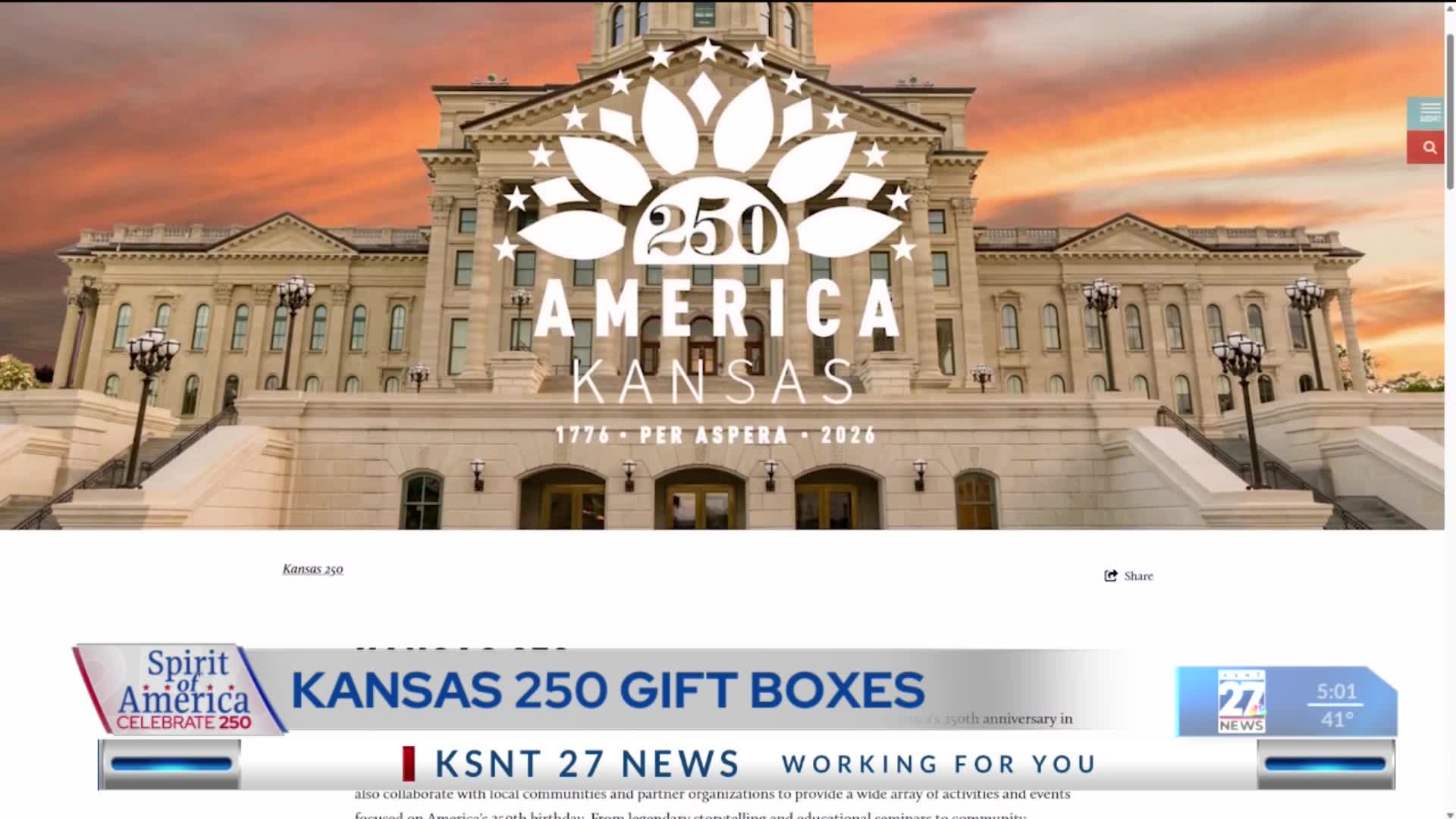 Boxes filled with Kansas-made items for sale to celebrate 250th ...