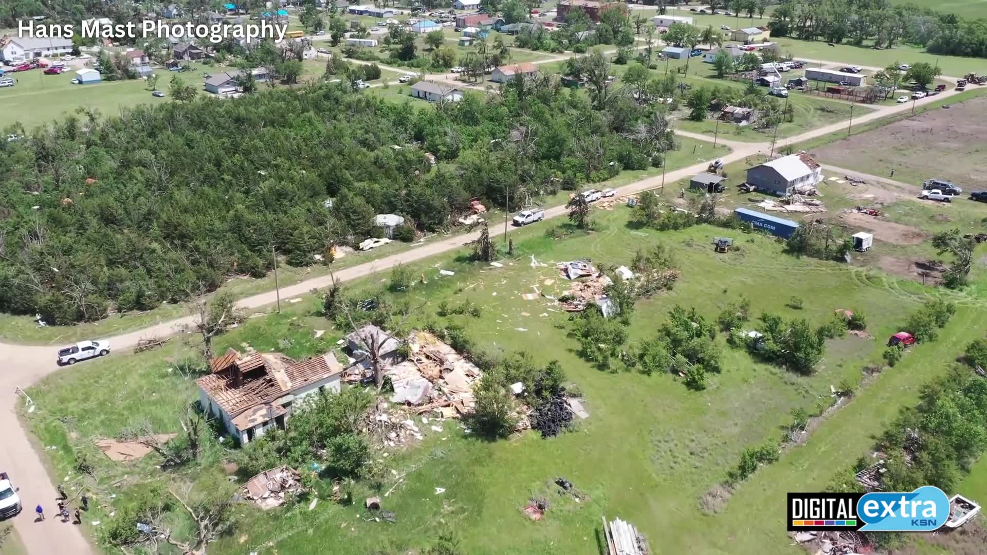 Digital Extra: Drone footage of the damage from the Plevna tornado on ...