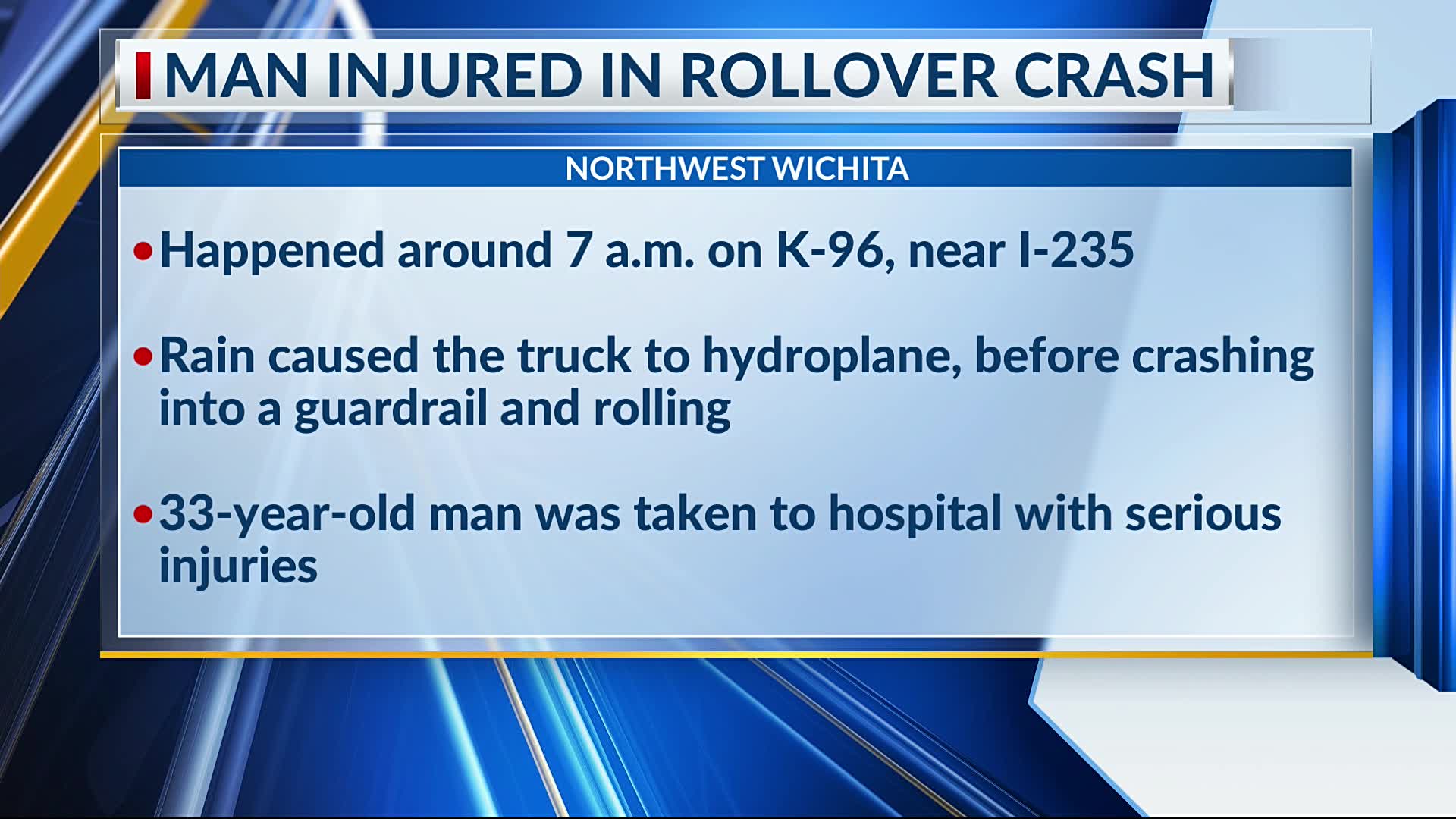 Heavy rain leads to rollover crash in northwest Wichita – KSN-TV
