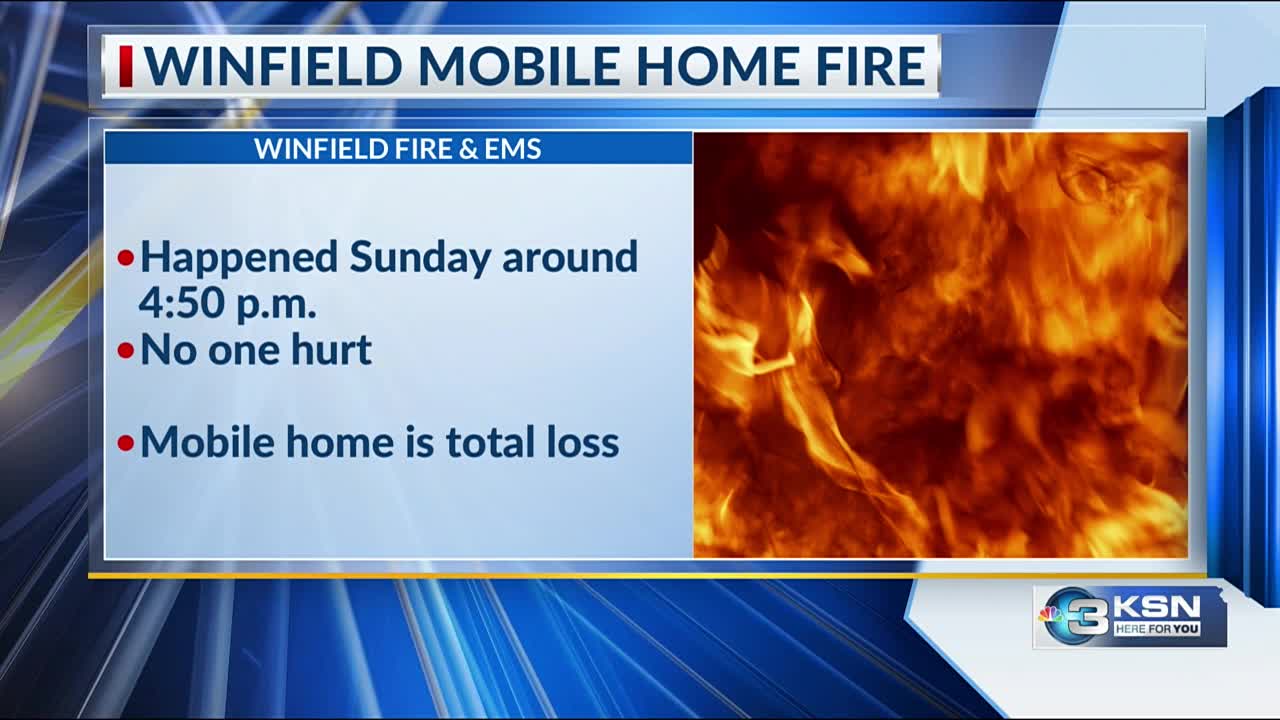 Winfield mobile home destroyed in fire – KSN-TV