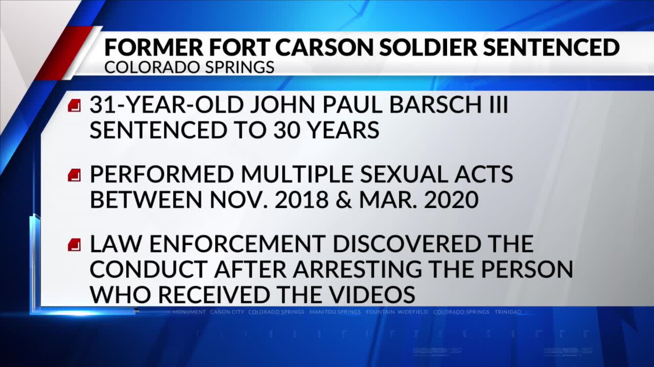 Former Fort Carson soldier sentenced for producing child pornography ...