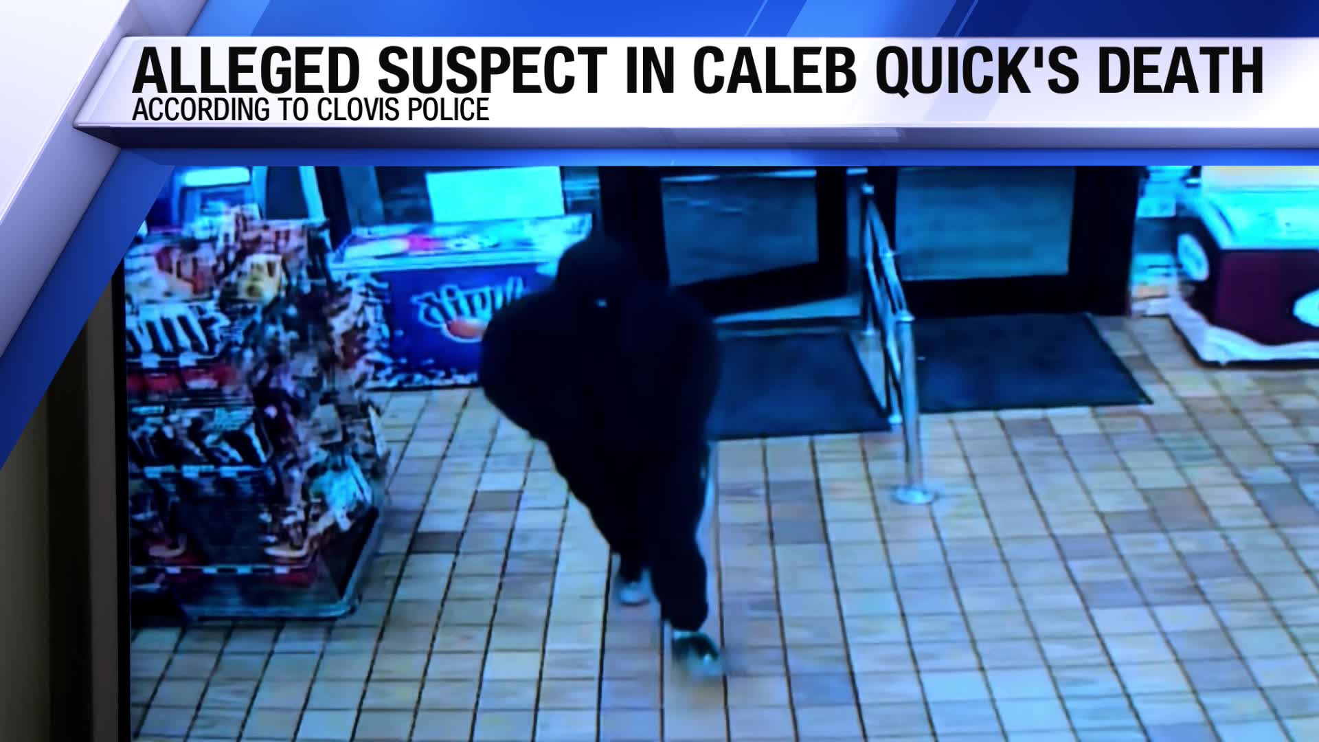 Footage showing the suspect in the Caleb Quick shooting released by ...