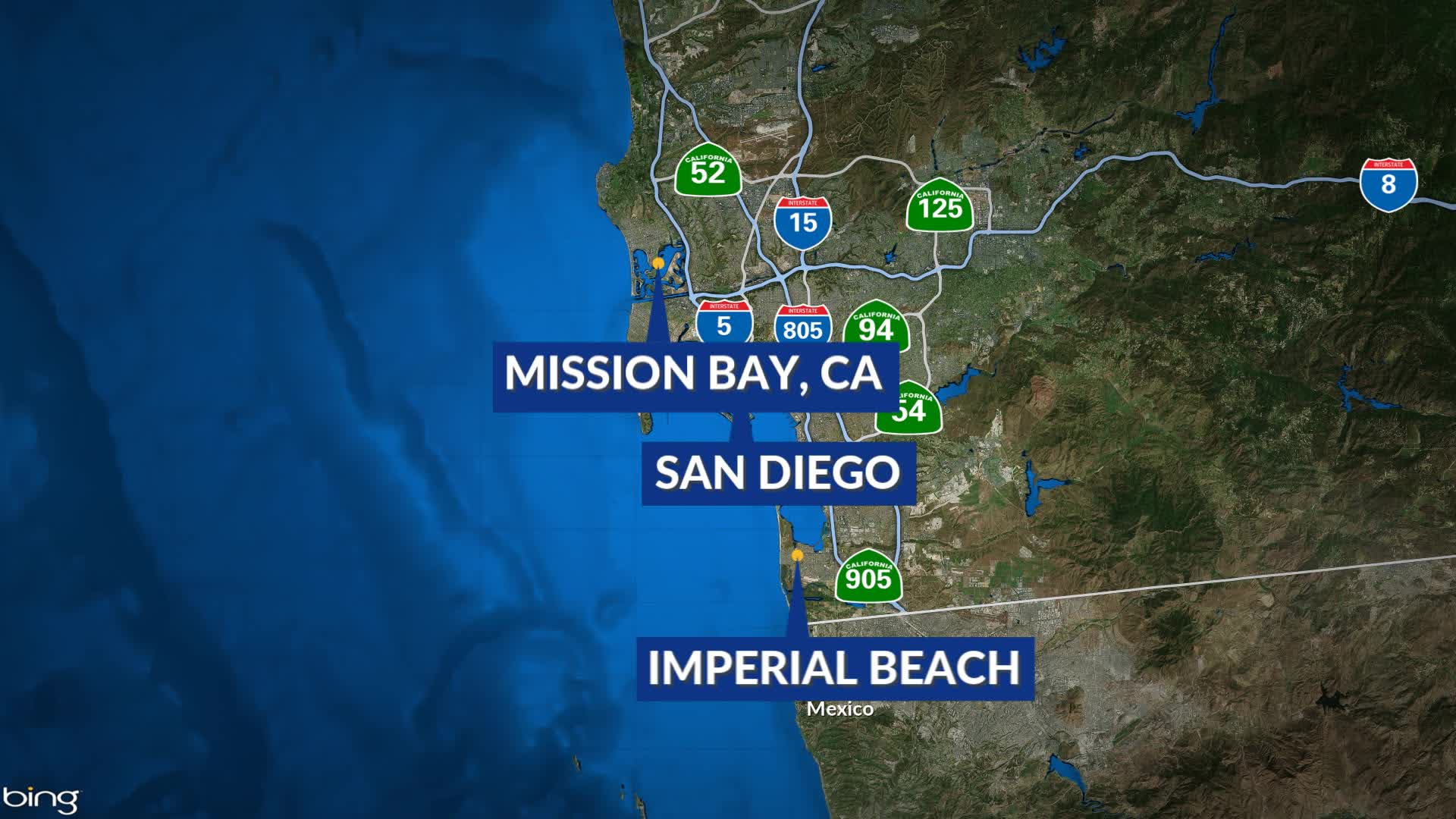 Animated map of Mission Bay near San Diego – KGET 17 News