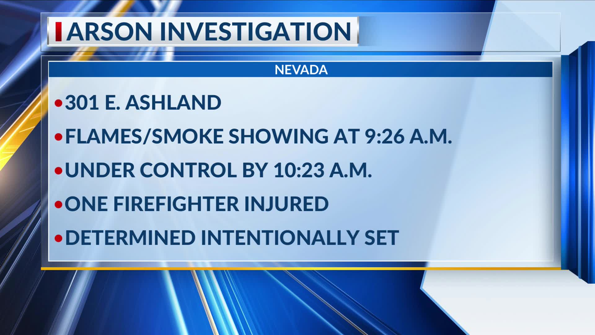One firefighter injured after Nevada house fire ruled arson – KSNF/KODE ...
