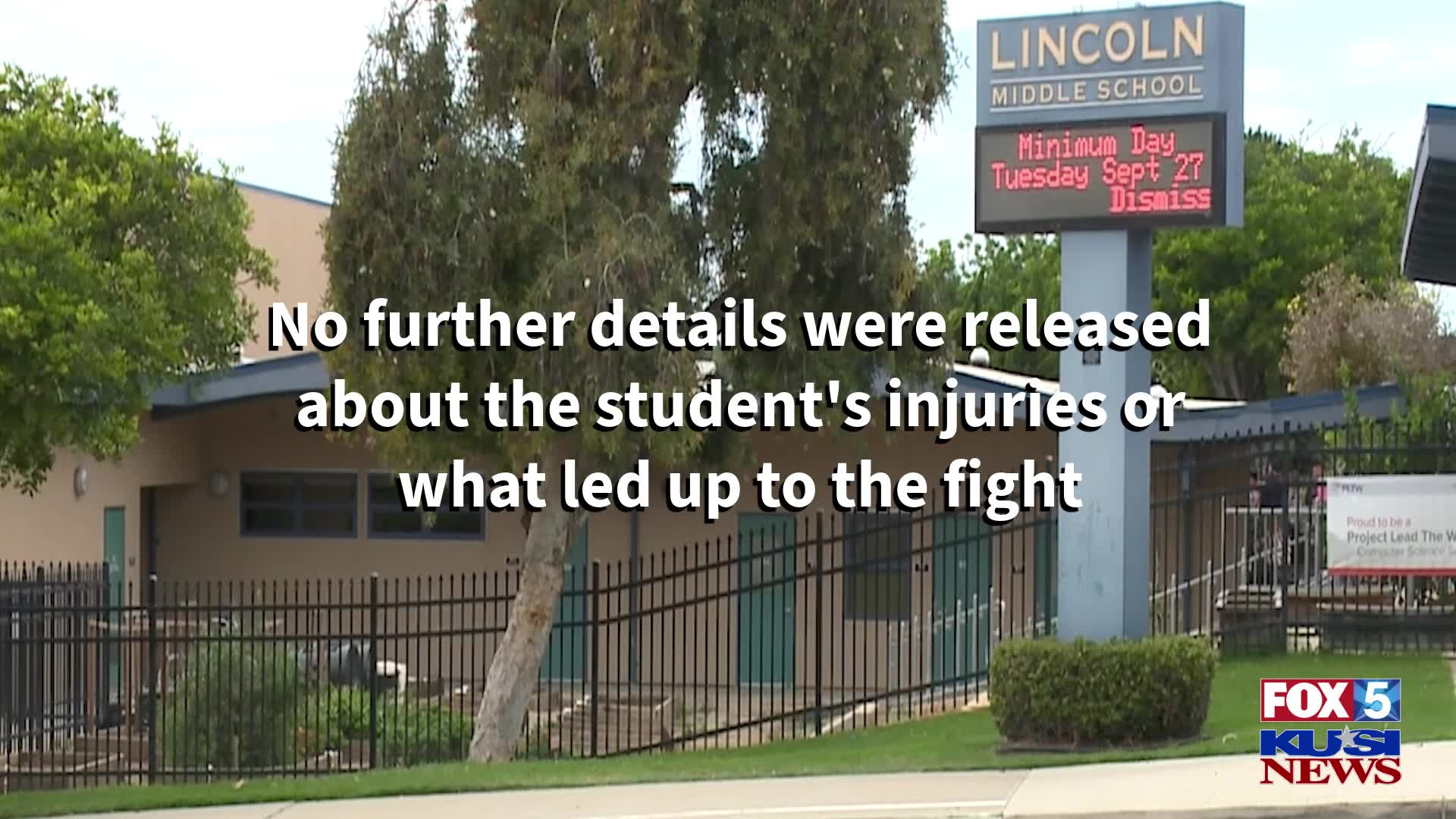 Lincoln Middle School airlifted to hospital following fight – FOX 5 San ...