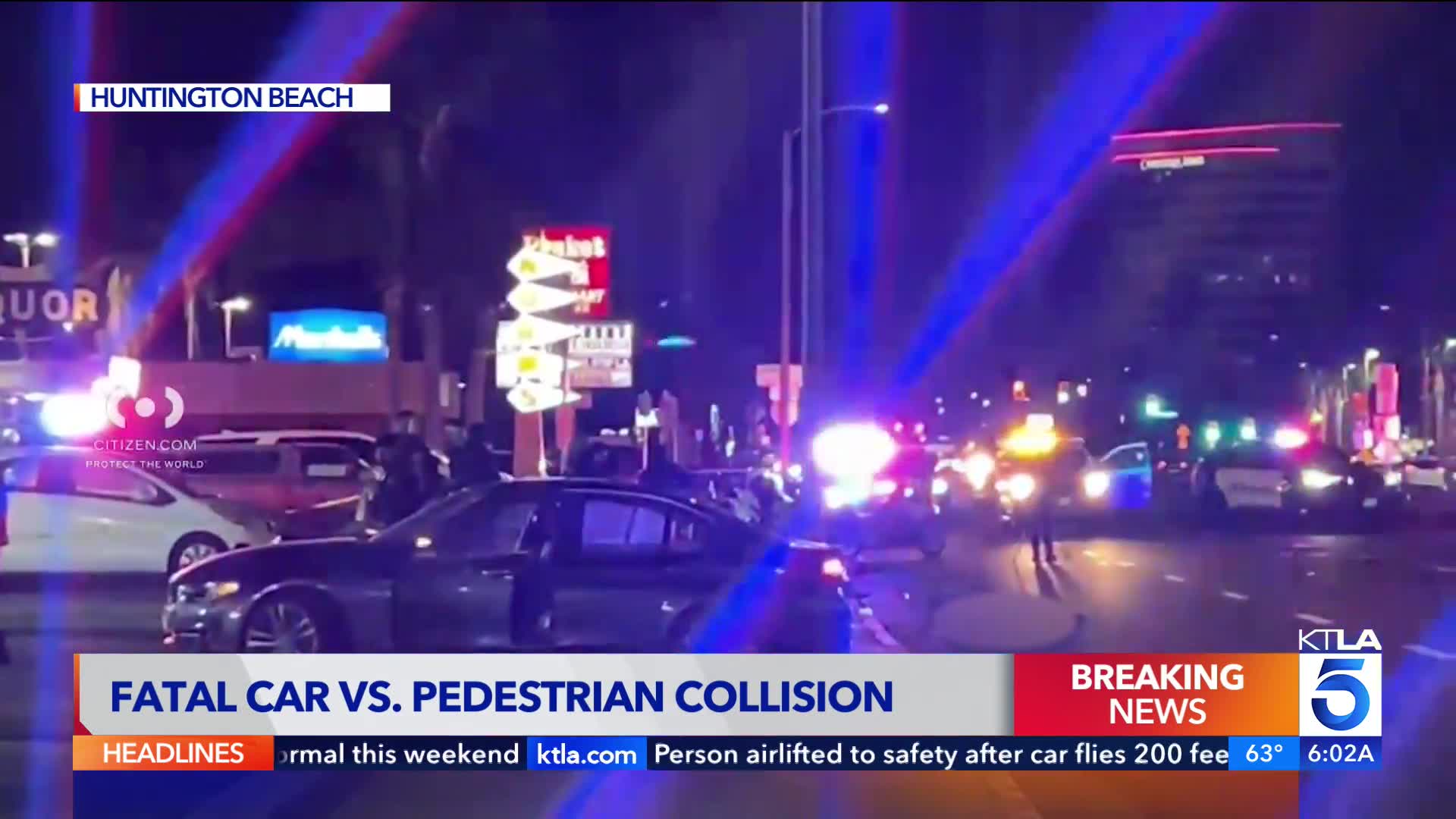 Pedestrian fatally struck by BMW in Huntington Beach, police say – KTLA