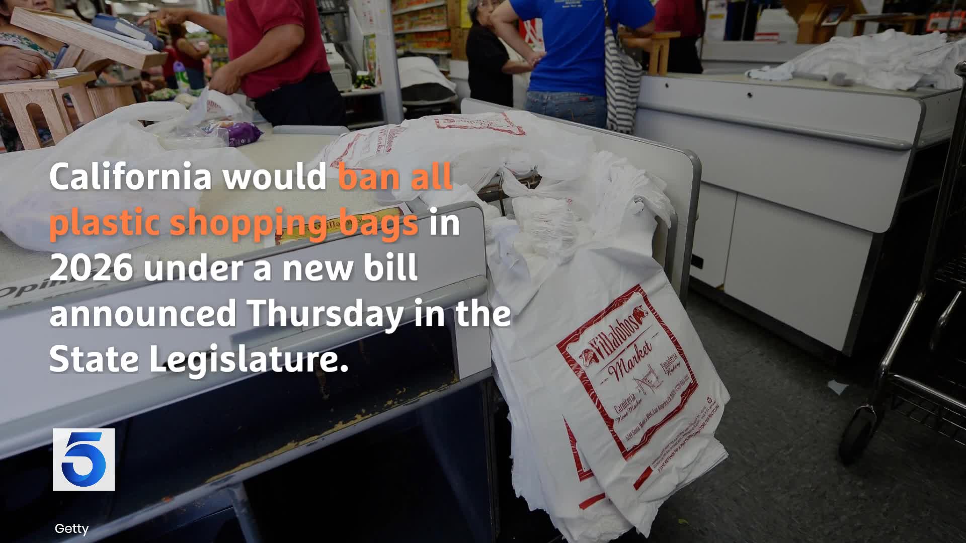 Bill would ban all plastic shopping bags in California – KTLA