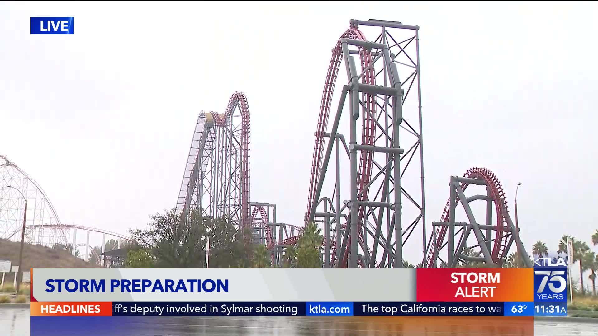 Six Flags Magic Mountain closes due to rain – KTLA
