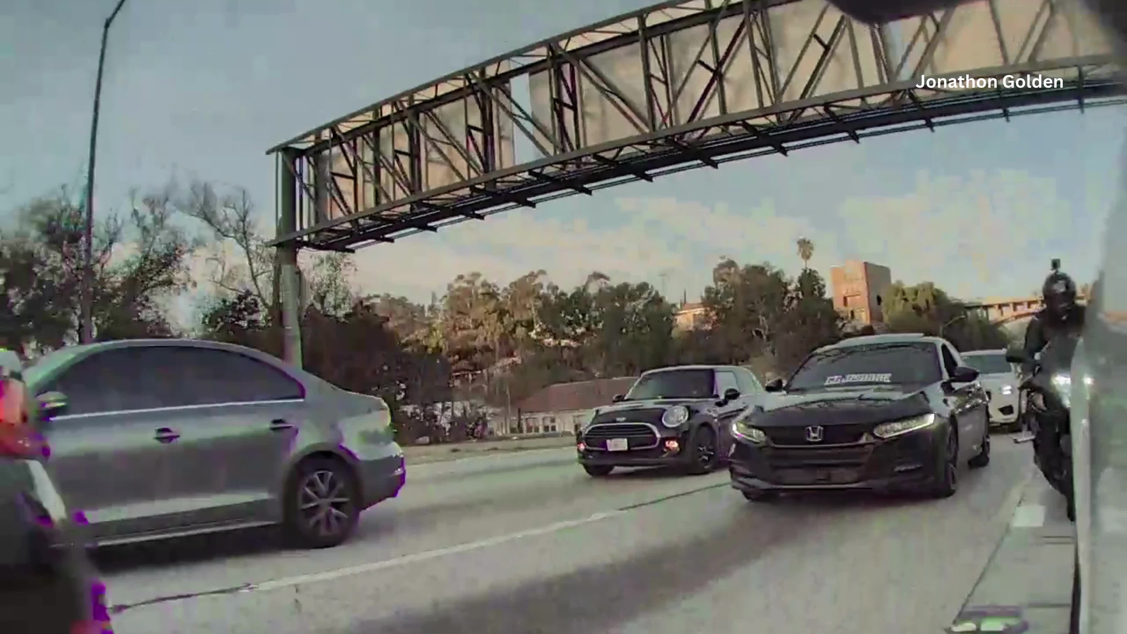 Motorcyclist road rage captured on camera – KTLA